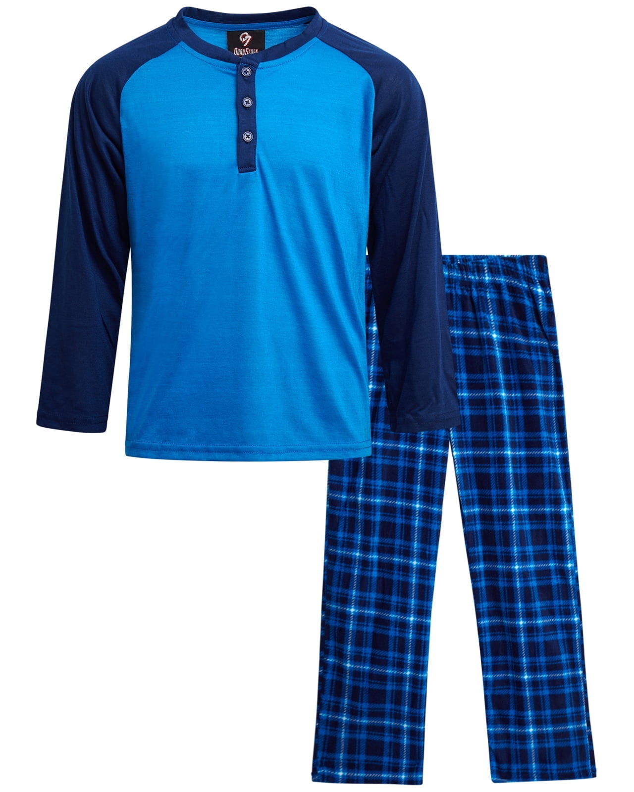 Quad Seven Boys Pajamas Set - 2 Piece Henley Sleep Shirt PJ Boys Pajama ...