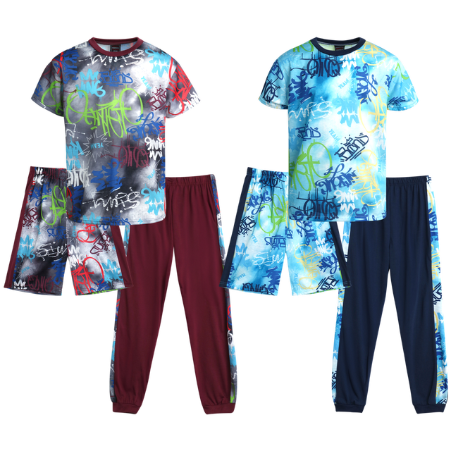 Quad Seven Boys' Pajama Set with Sleep Shirt, Pajama Pants and Lounge ...