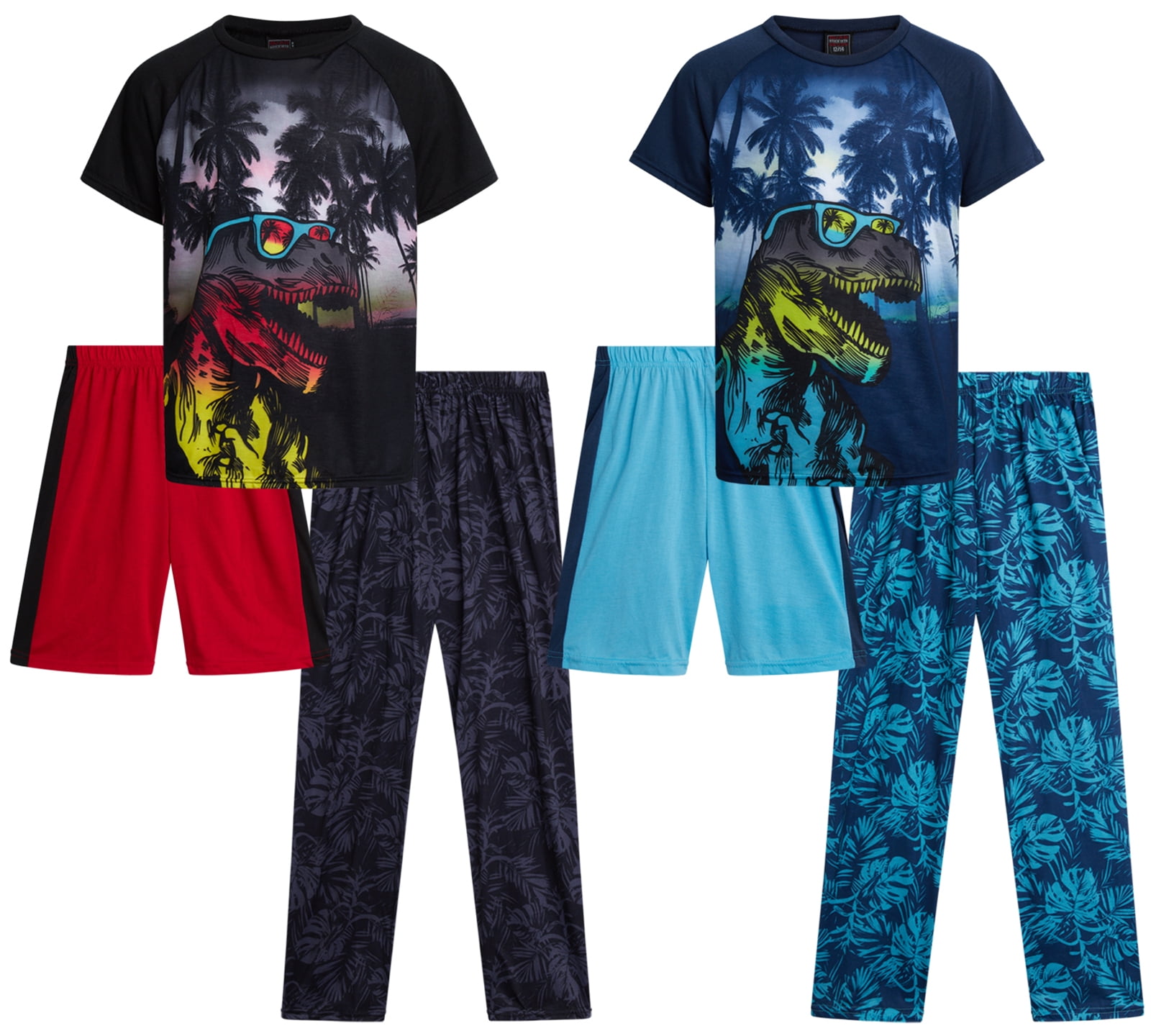 Quad Seven Boys' Pajama Set, 6 Piece, Sleep Shirt, Pajama Pants, Lounge ...