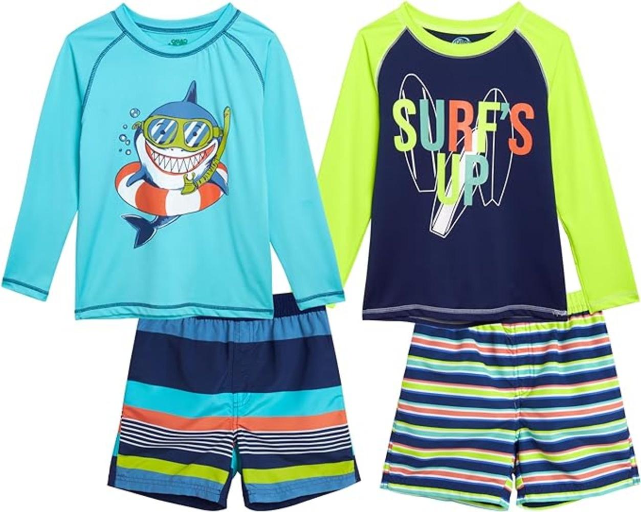 Modern Moments By Gerber Toddler Boy Rashguard and Swim Trunks Set, 12M ...