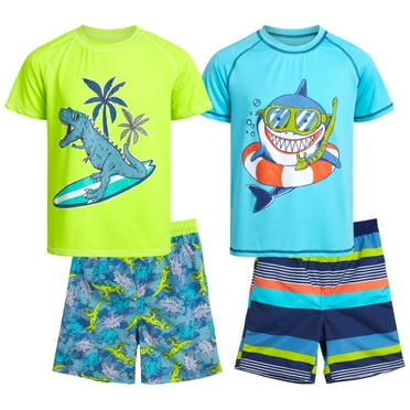 Big Chill Boys' UPF 50+ 2-Piece Swimwear Set - Rash Guard Long Sleeve ...