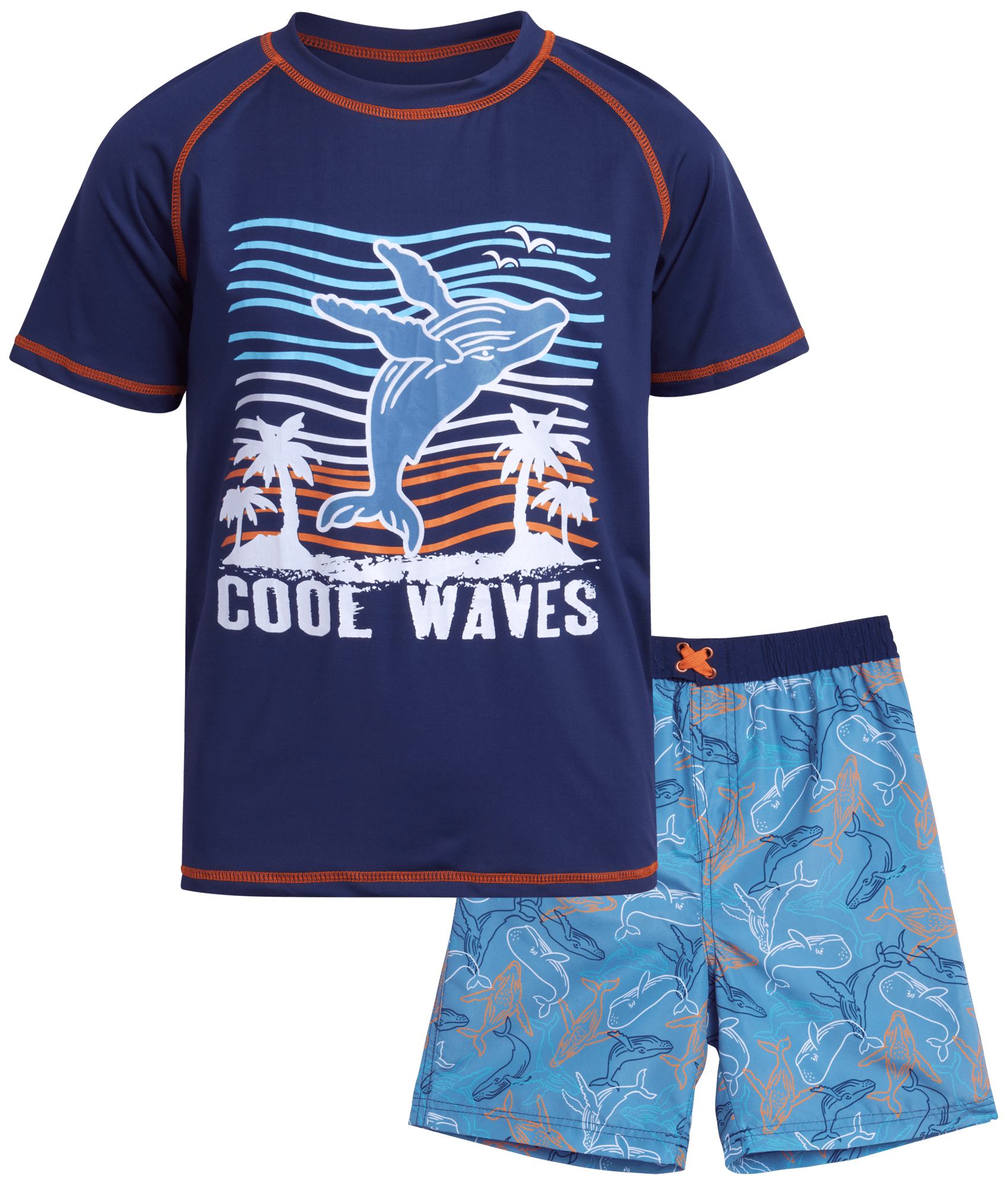 Quad Seven Boys' Rashguard Set - Short Sleeve Swim Shirt and Bathing ...