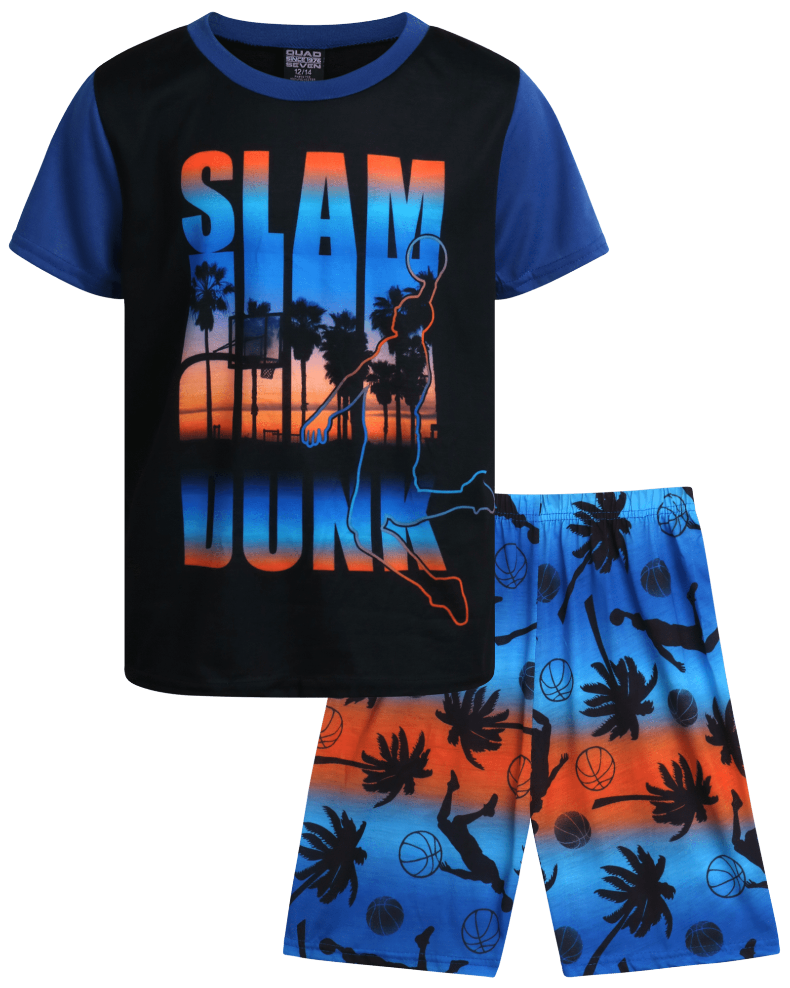 Quad Seven Boys Sleep Shirt and Pajama Outfit Set, (Boy's) 2 or 4-Pack ...