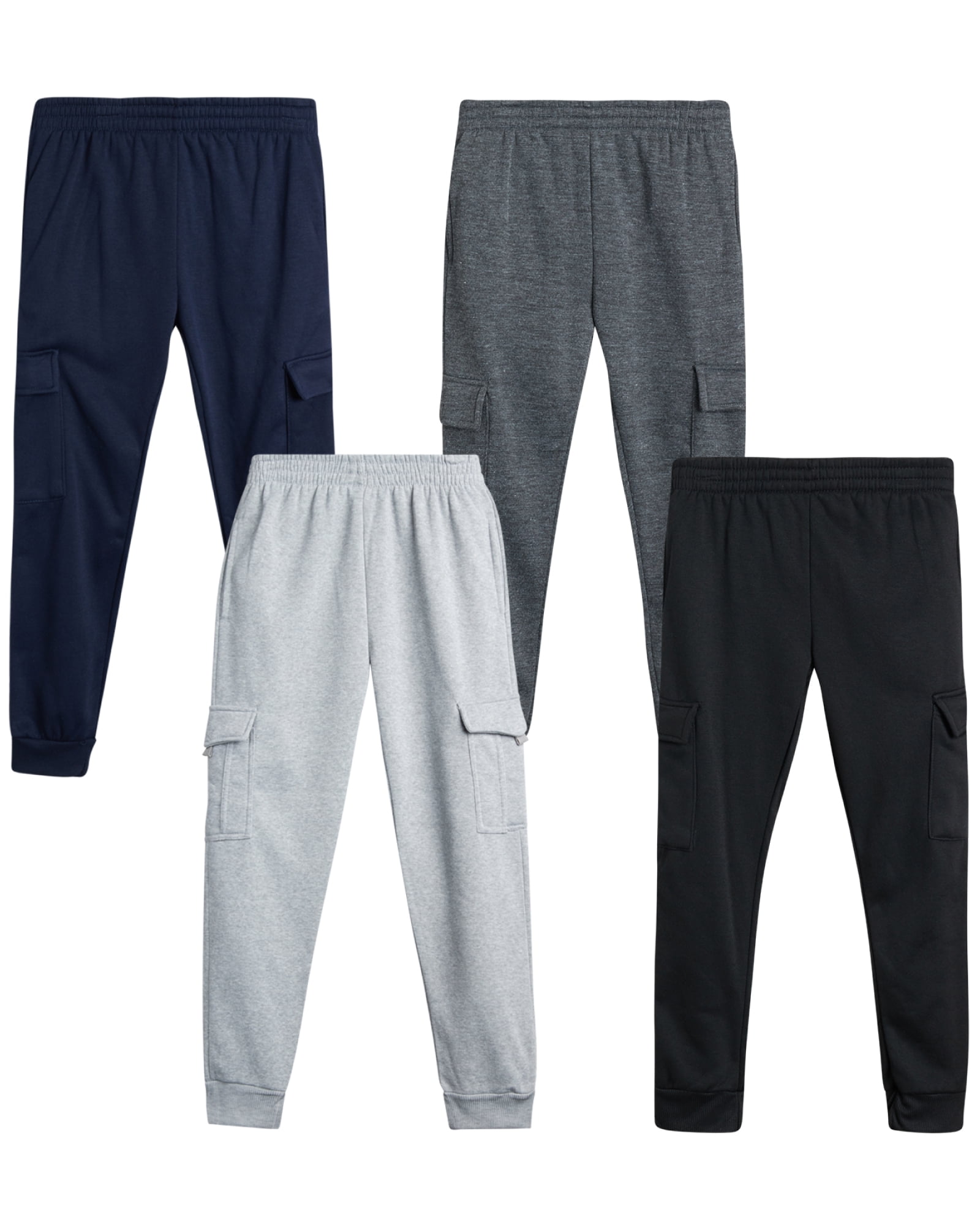 Wonder Nation Boys Terrycloth Cargo Joggers, 2-Pack, Sizes 4-18 & Husky ...