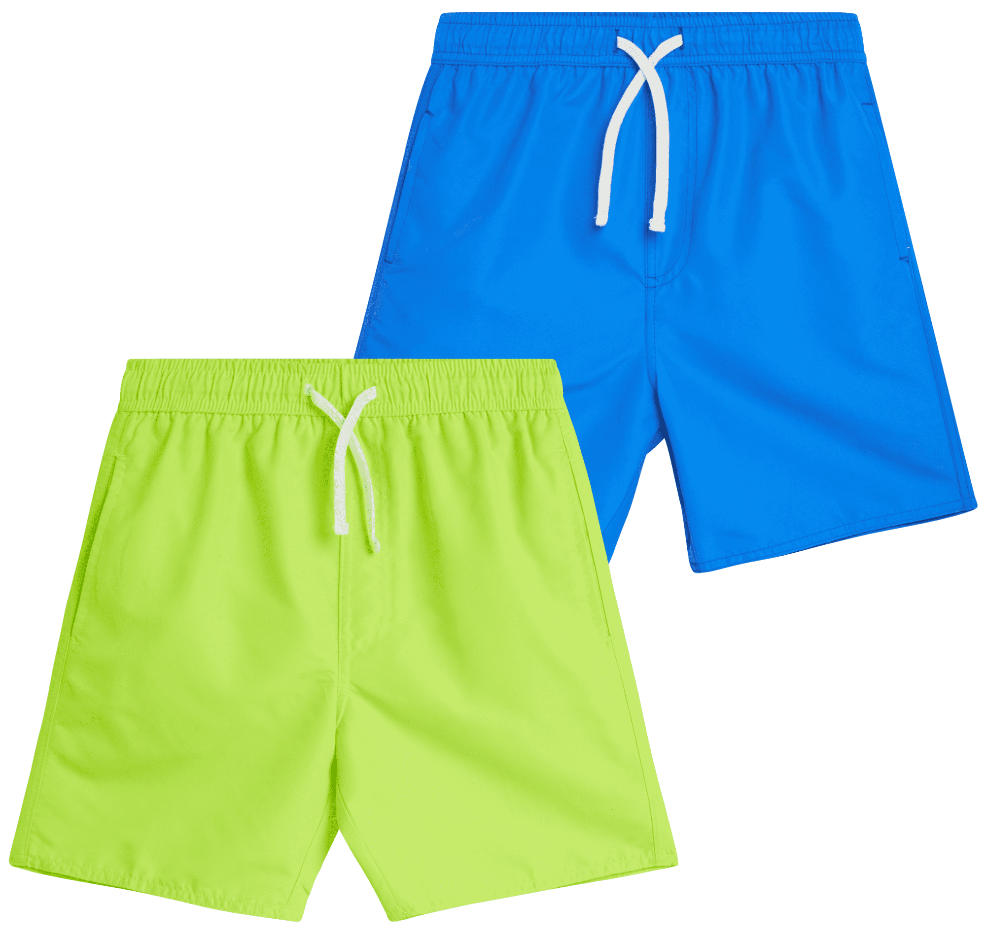 Quad Seven Boys' Swim Trunks - 2 Pack Basic Solid Quick Dry Board ...