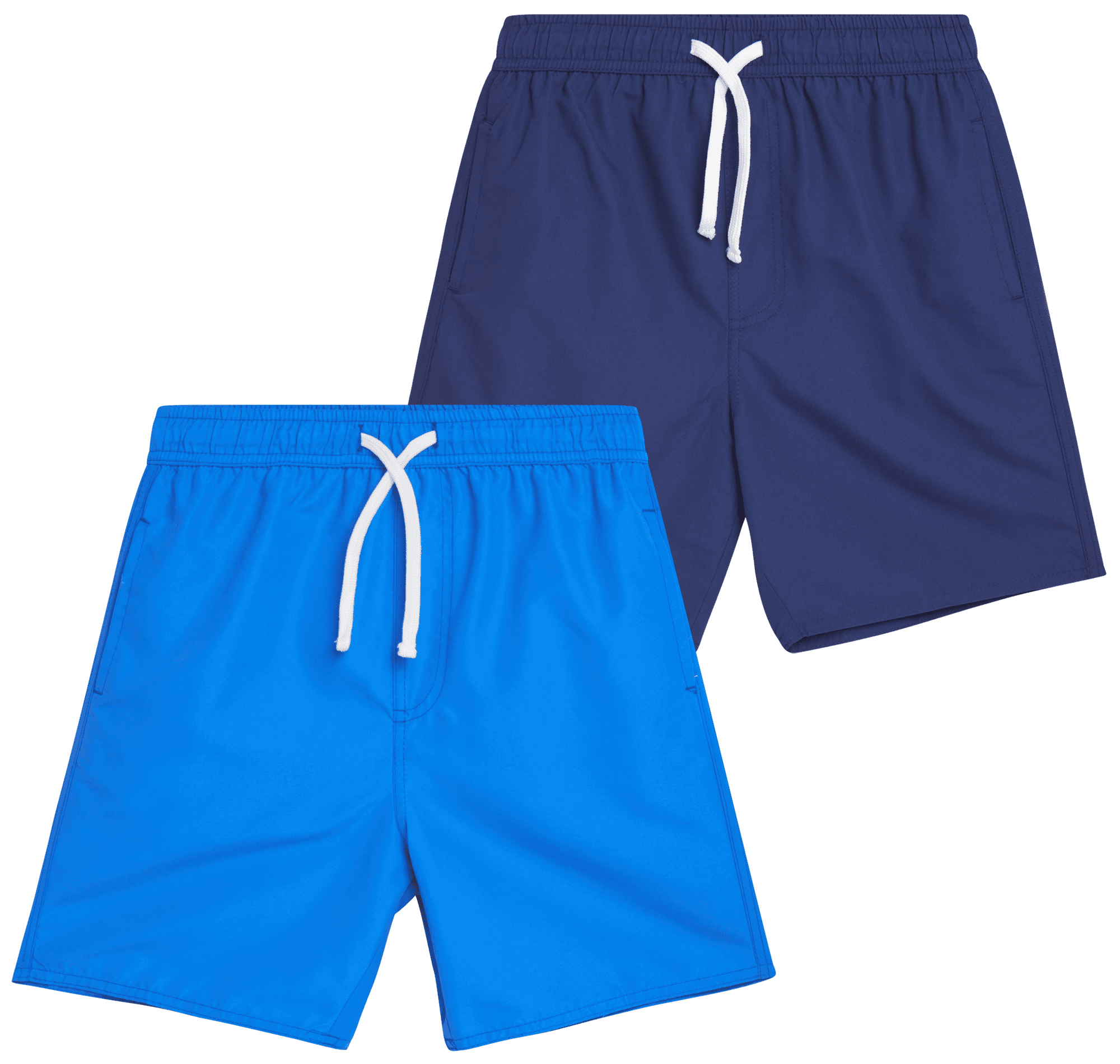Quad Seven Boys' Swim Trunks - 2 Pack Basic Solid Quick Dry Board ...