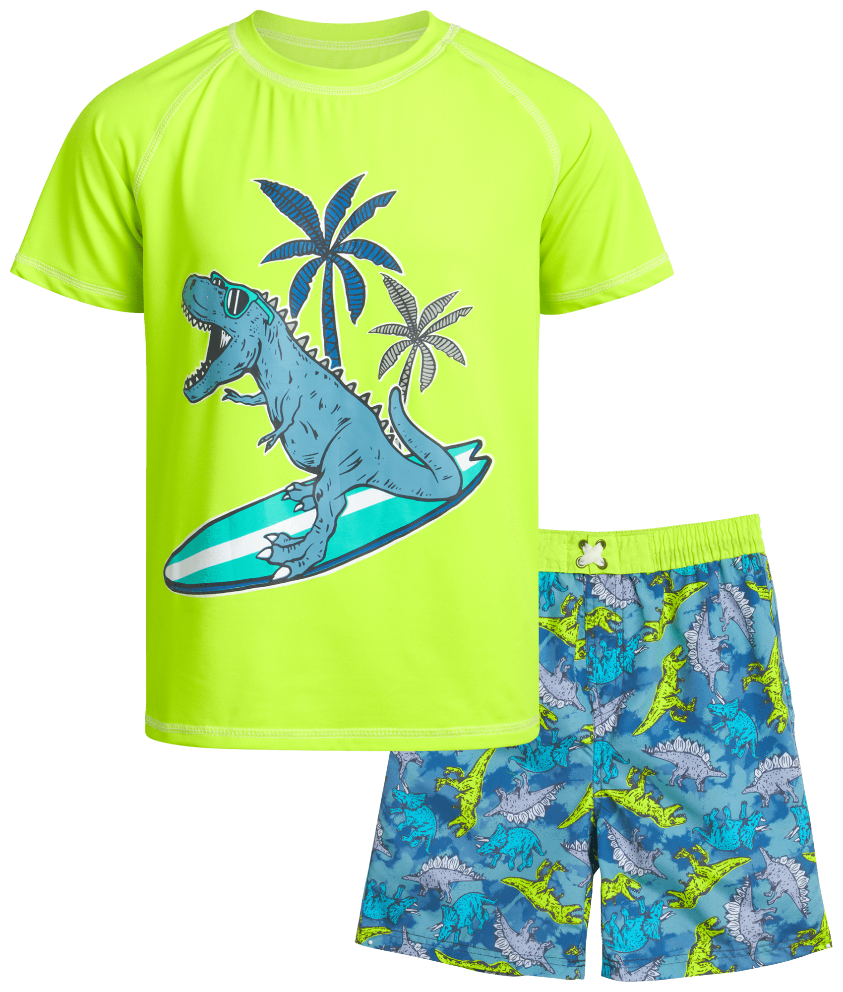 Quad Seven Short Sleeve Rashguard Swimsuit Set (Boys), 2-Piece Set ...