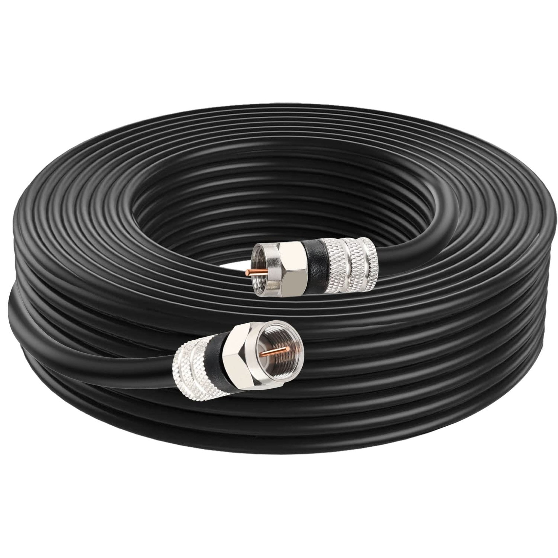 Quad Shielded 40ft Digital Coaxial RG6 Cable with F-Male Connectors ...