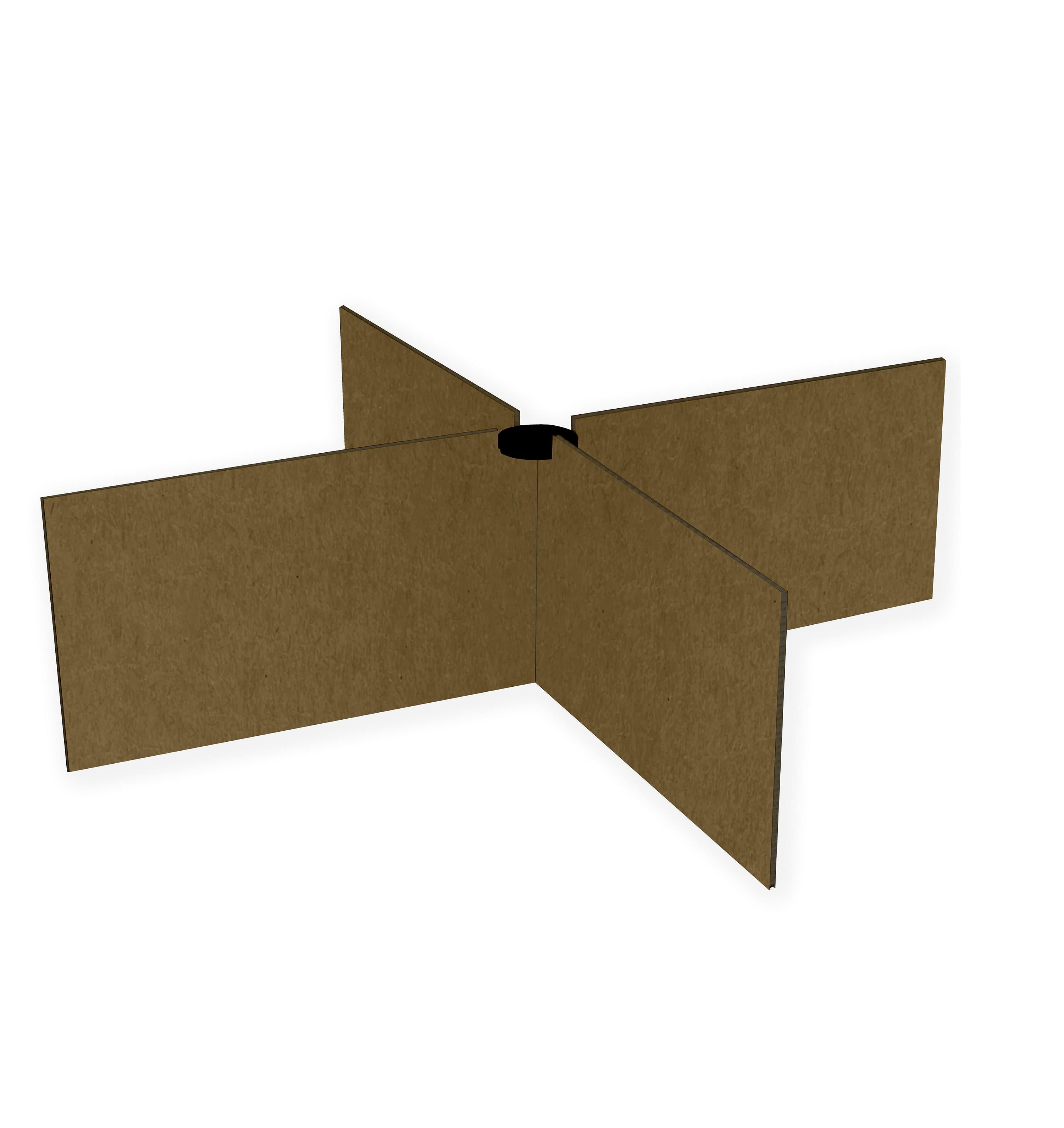 Quad Table Divider - 4 way - Brown Kraft - 47L" x 47W" x 13.75H ...
