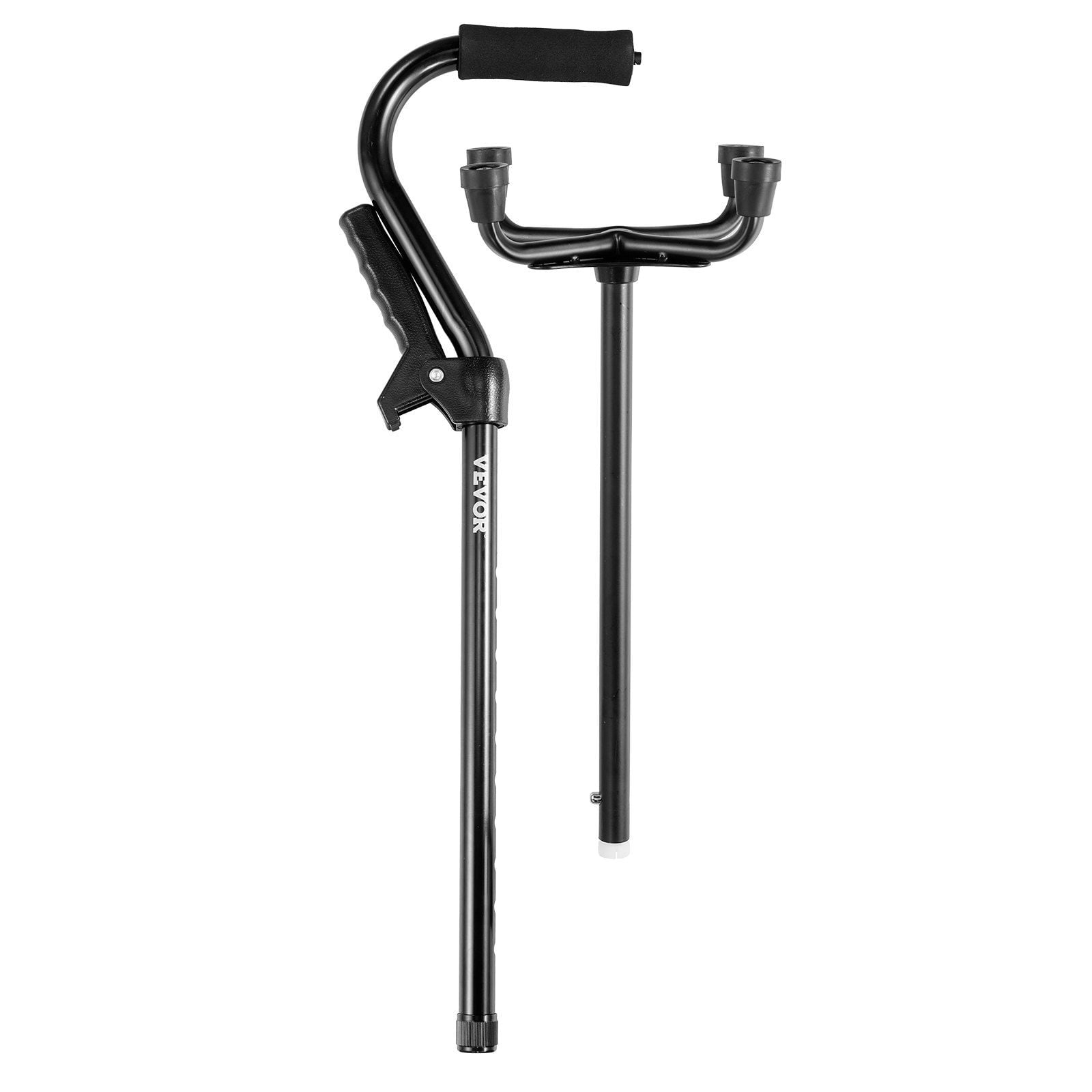Quad Walking Cane 10-Level Height Adjustable Walking Stick 4-Pronged ...