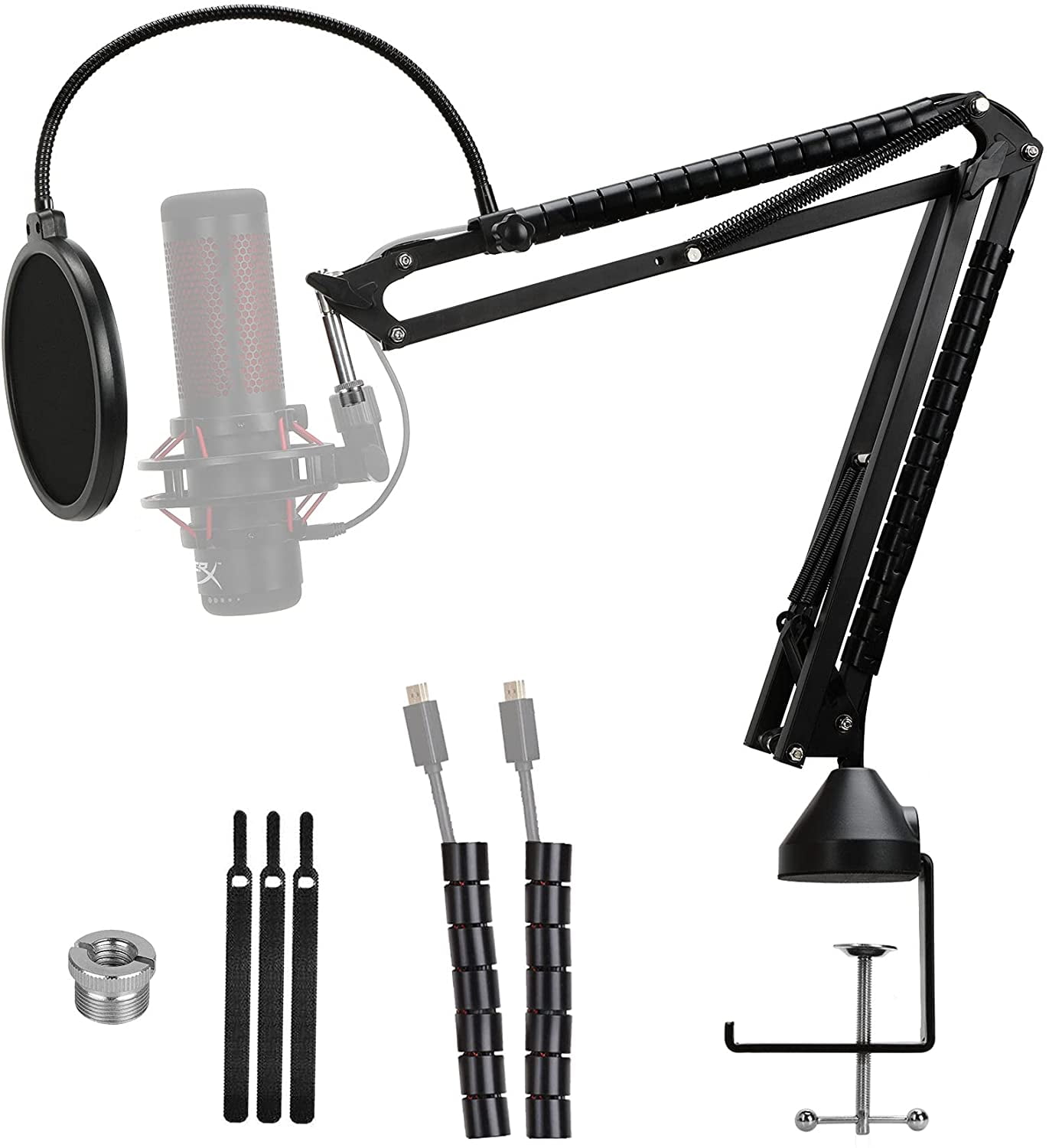 Quadcast Boom Arm with Pop Filter - Advanced rophone Arm Compatible ...