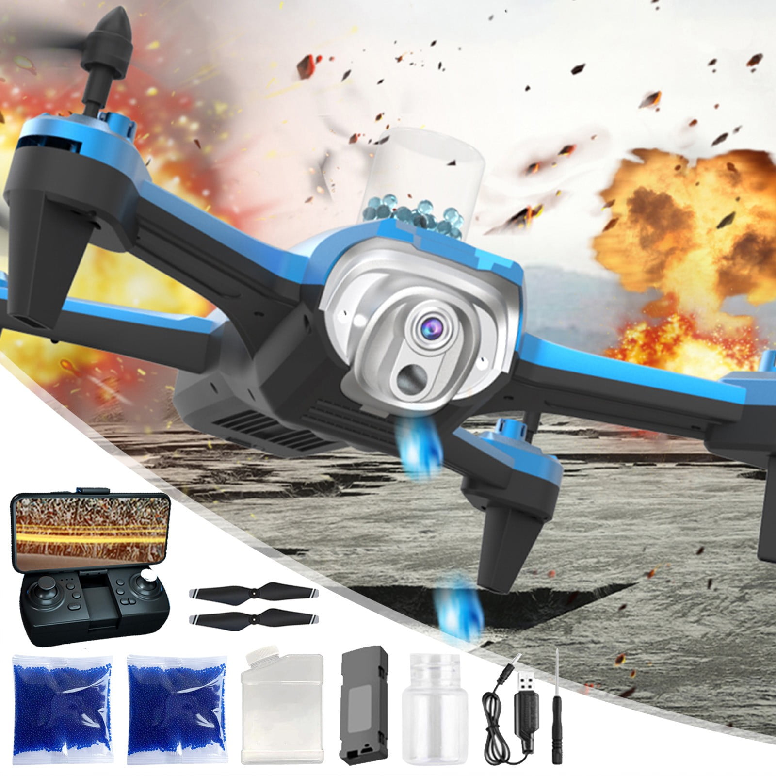 Quadcopter Drones,Water Bomb Drone with 1080P Hd Camera Altitude Hold ...