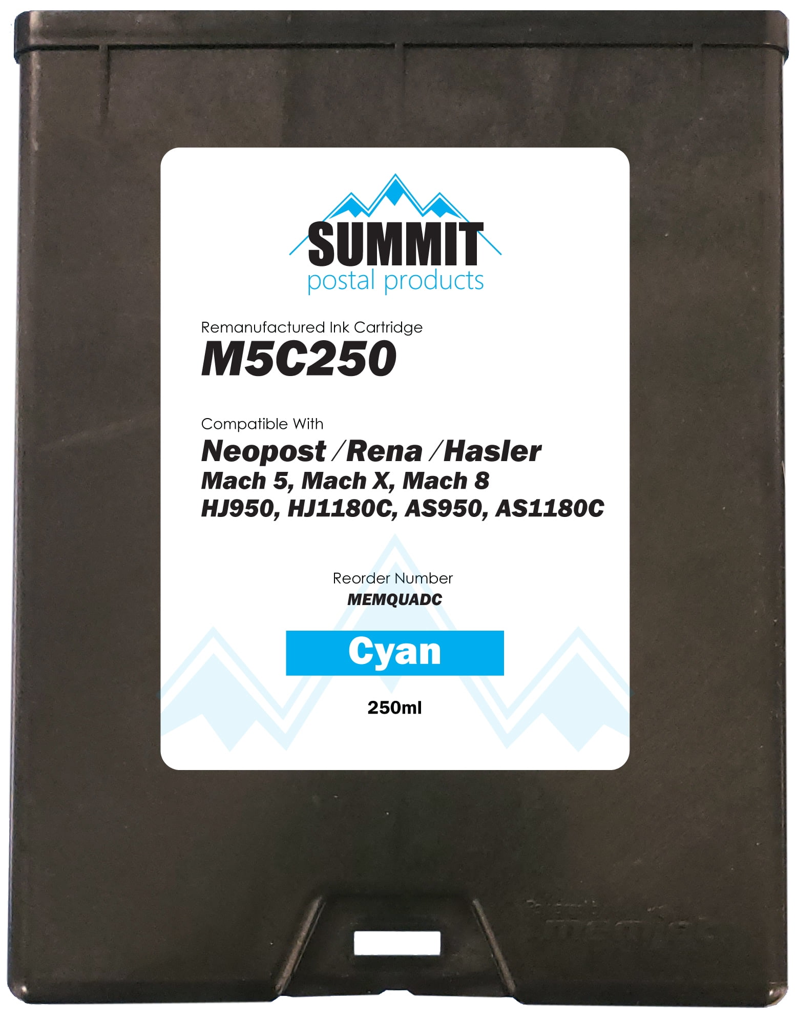 Quadient Compatible Cyan Ink Cartridge for Mach 5, 8, X & Neopost, Rena ...