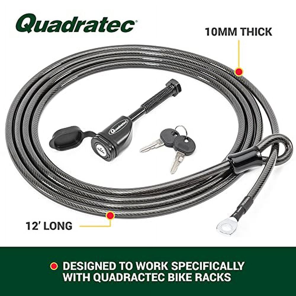 Quadratec 12' Locking Bike Cable with Threaded Hitch Pin Lock - Lock ...