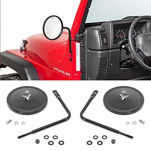 Quadratec Adventure Doorless Mirrors with Round Head, Pair of 2 - Fits ...