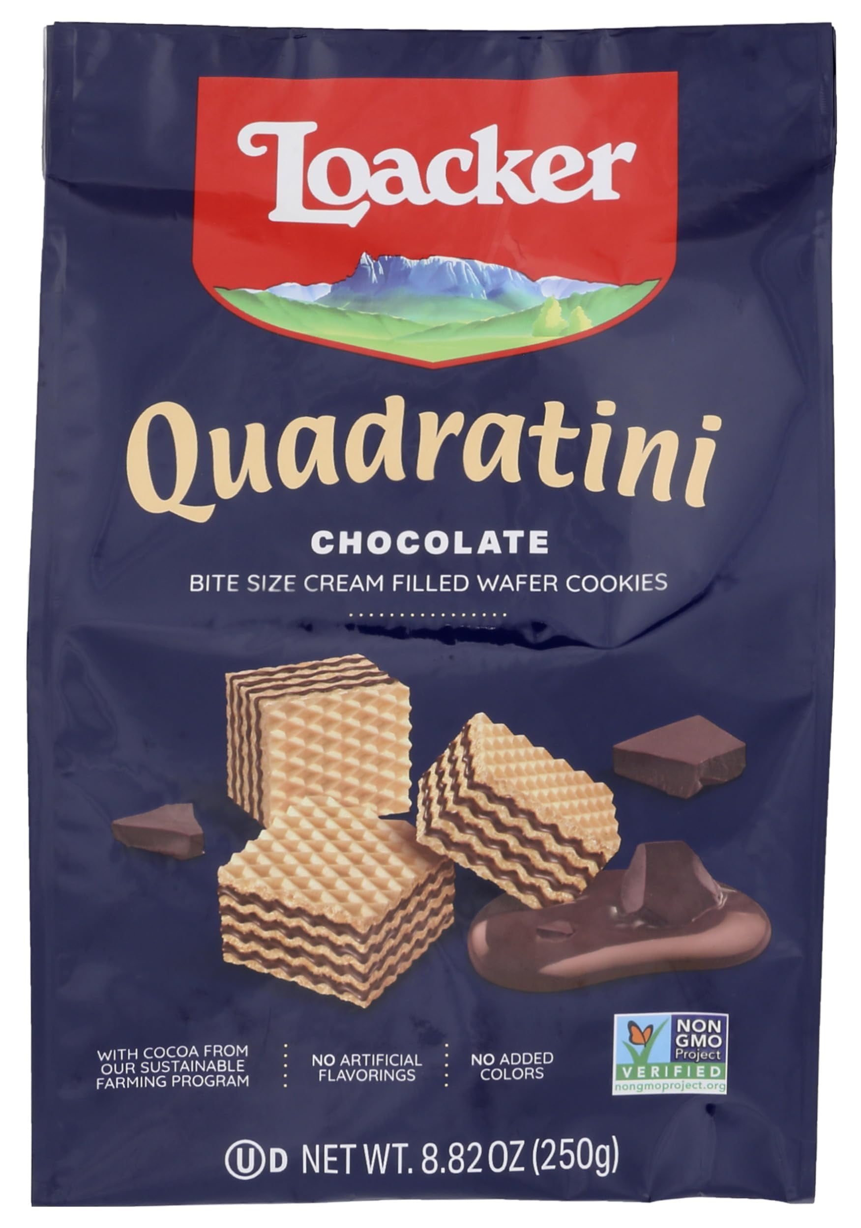 Quadratini Chocolate Wafer Cookies - 30% Less Sugar - Premium Crispy ...