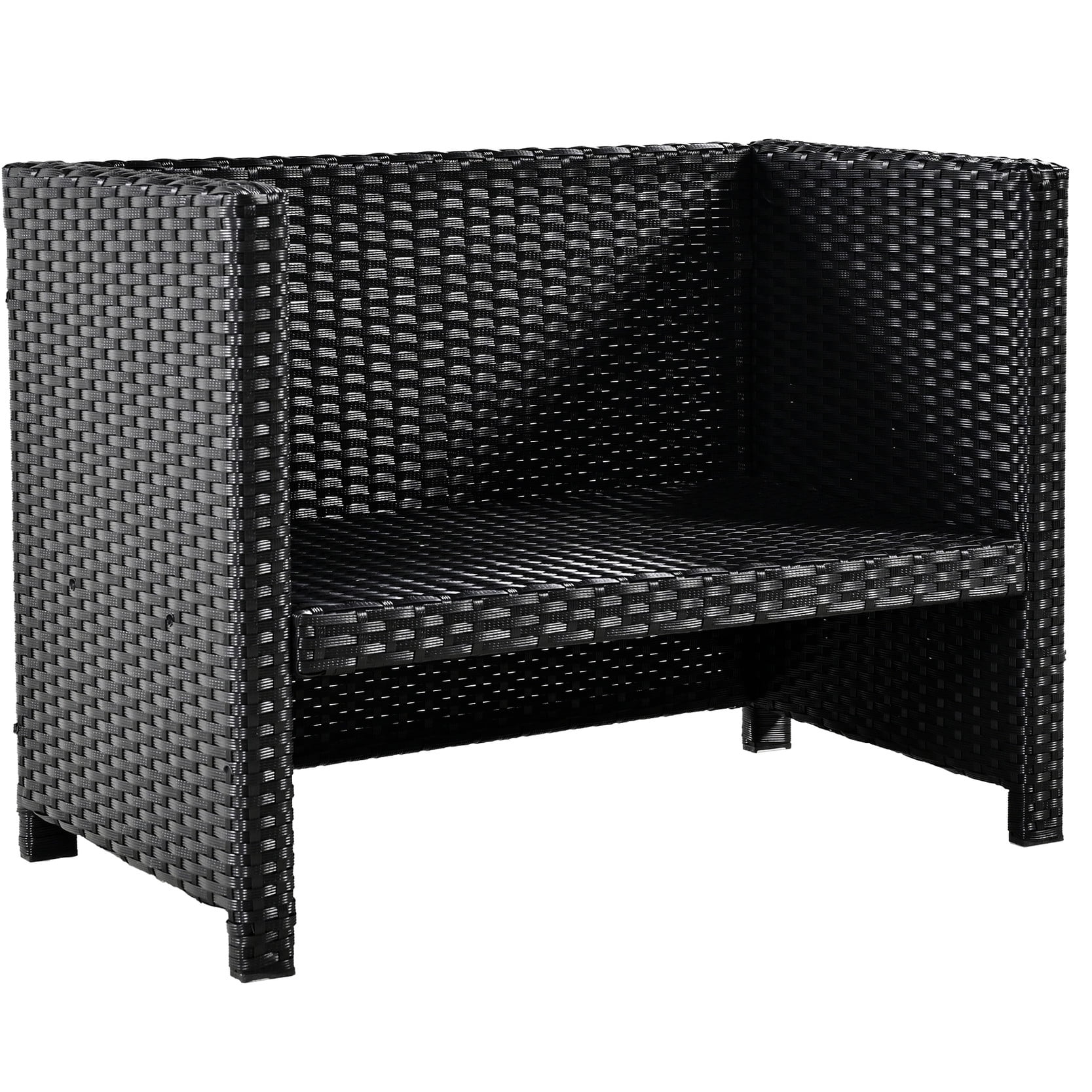 Quadrilateral Spa Surround Rattan Seating Group with Storage ...