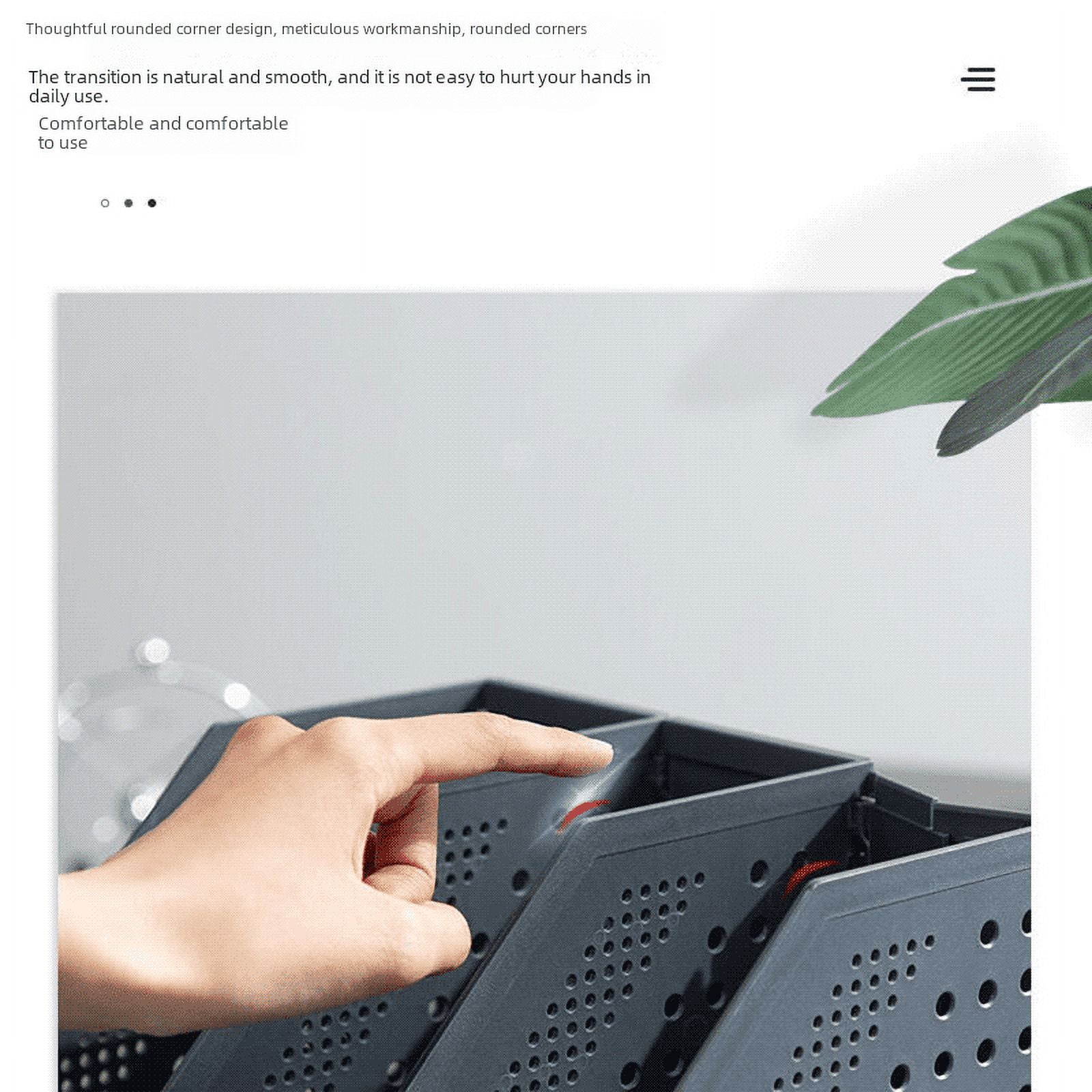 Quadruple File Rack Foldable Desktop Storage Box File Arrangement ...