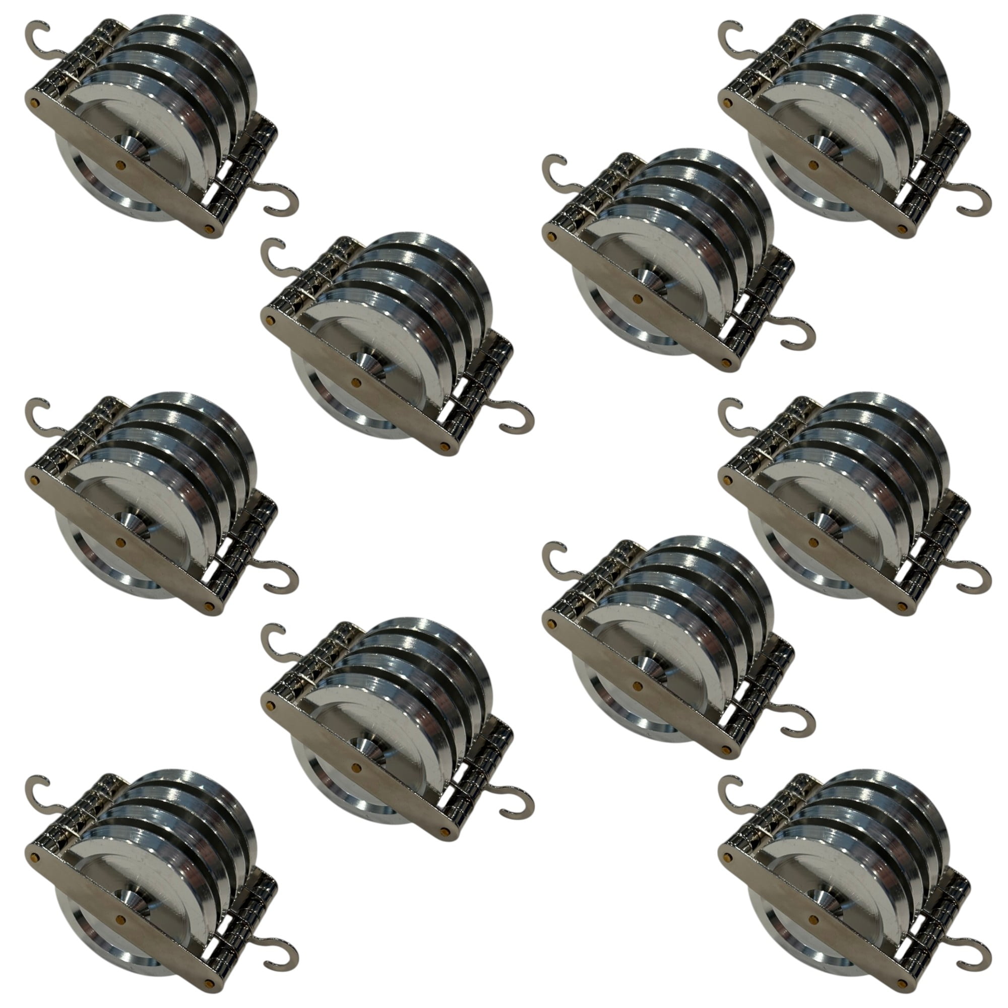 Quadruple Parallel Pulley, Aluminum, Pack of 10 - Walmart.com