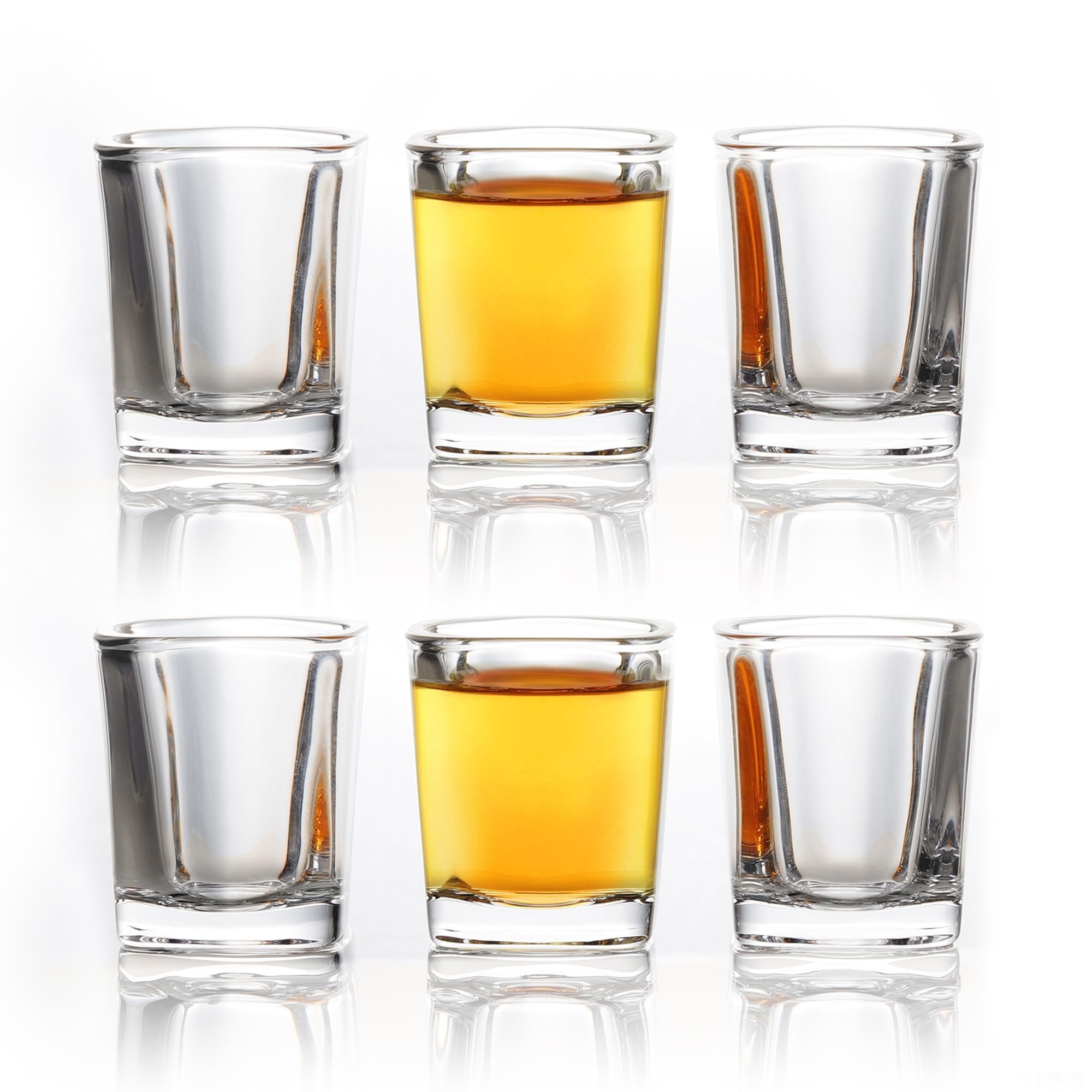 QUAFFER Square Shot Glasses Heavy Base 2oz (Set of 6) – Modern Shot ...