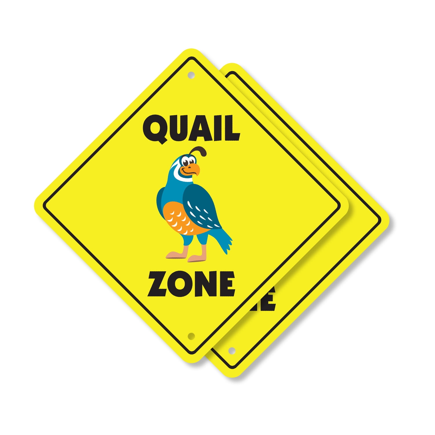 Quail (2 Pack) Plastic Crossing Sign - 12 Inch X 12 Inch Xing Sign Gift ...
