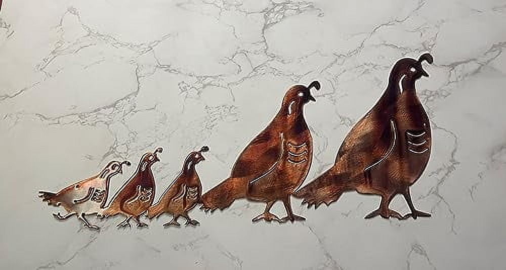 Quail Family Metal Wall Art Accent 17" wide - Walmart.com