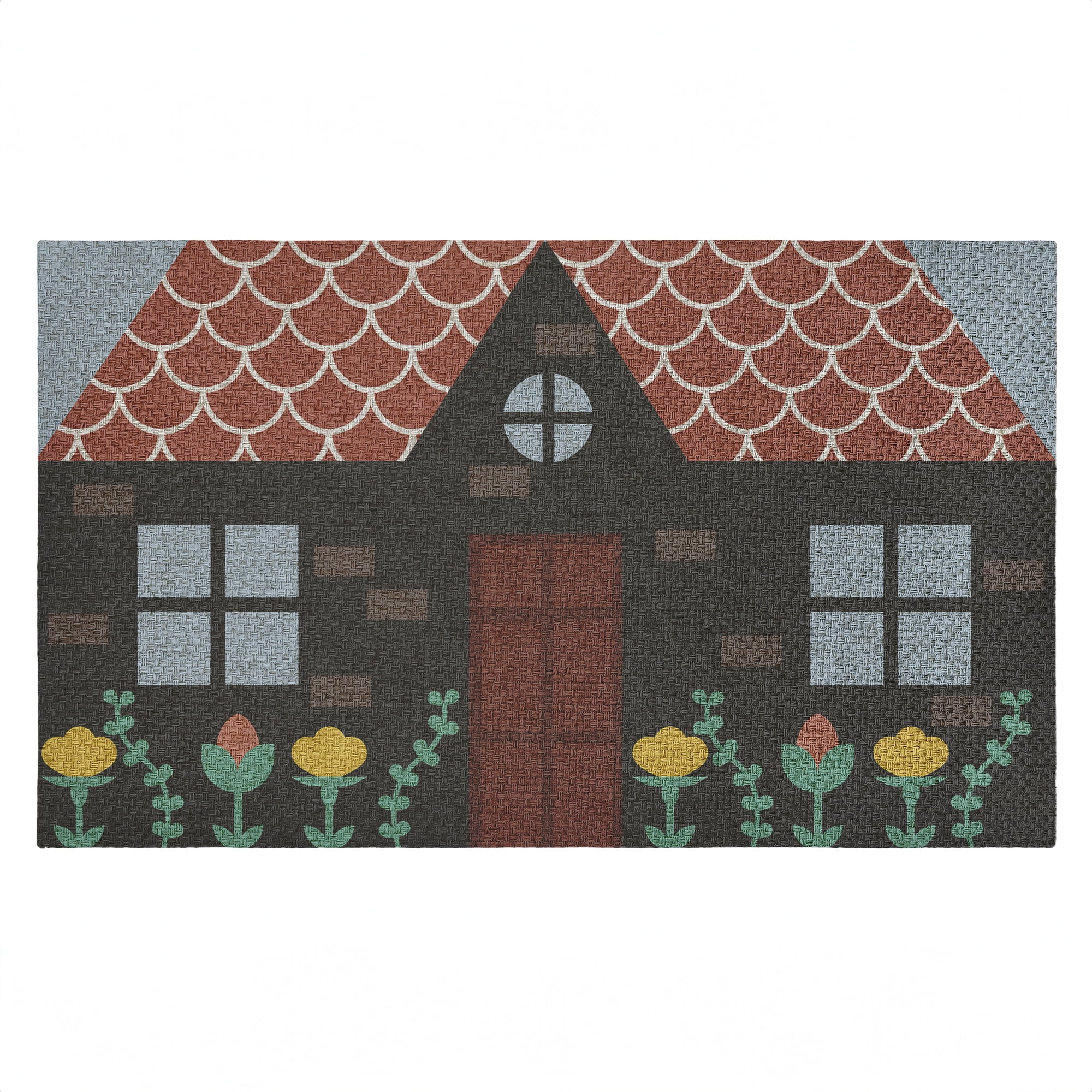 Quaint Brick Cottage Outdoor Door Mat, design by Lil' Rue, 18"x30 ...