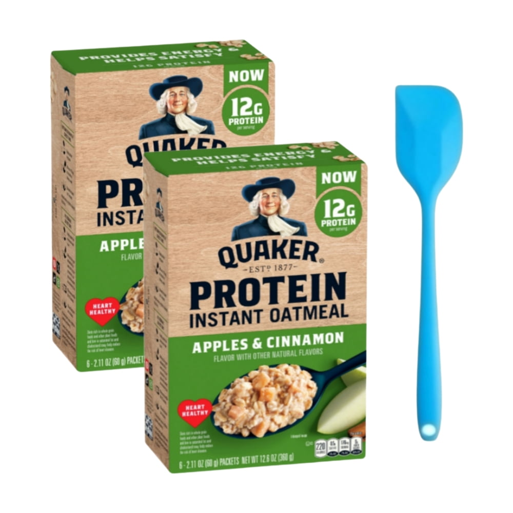 Quaker Apples & Cinnamon Flavored Protein Instant Oatmeal, 12.6 oz ...