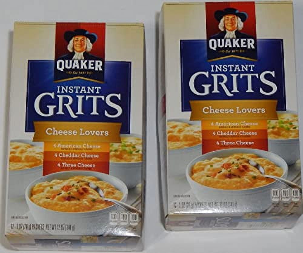 Quaker Cheese Lovers Instant Grits, Box of (12) 1-oz Packets (Pack of 2 ...