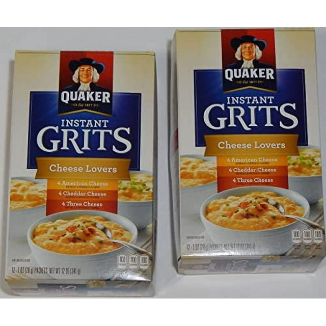 Quaker Cheese Lovers Instant Grits, Box of (12) 1-oz Packets (Pack of 2 ...