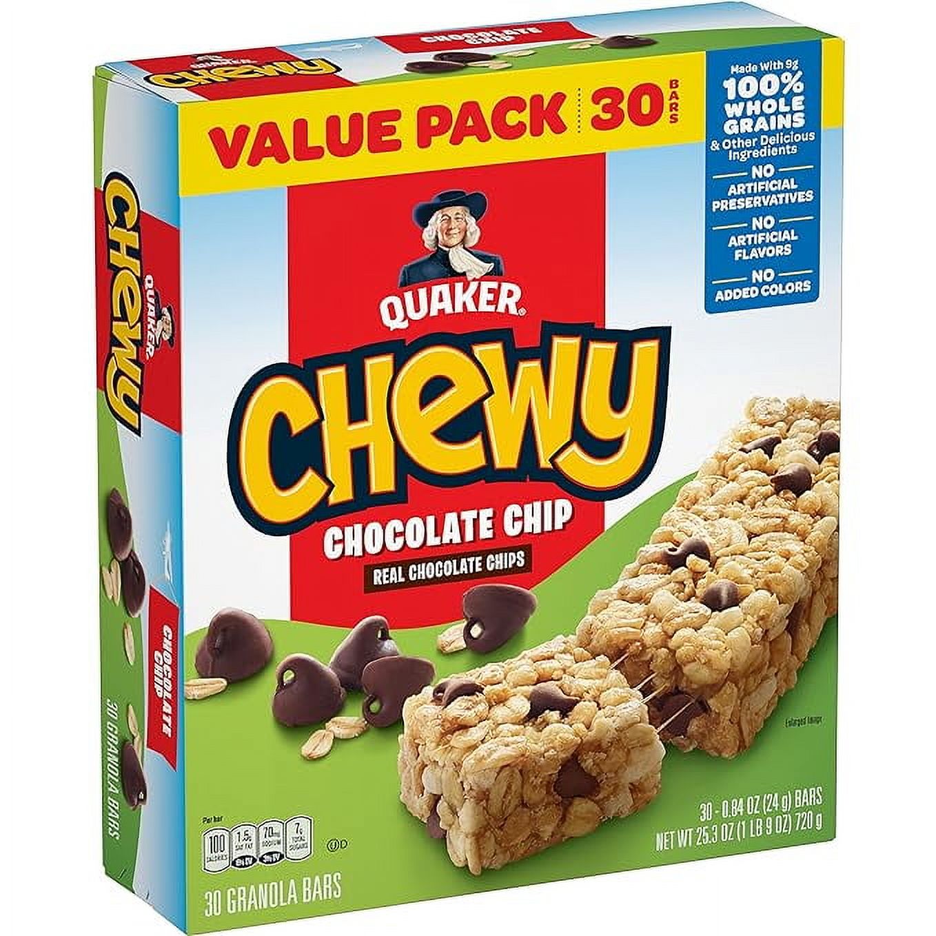 Quaker Chewy Chocolate Chip, 0.84 Oz, 30 ct - Walmart.com