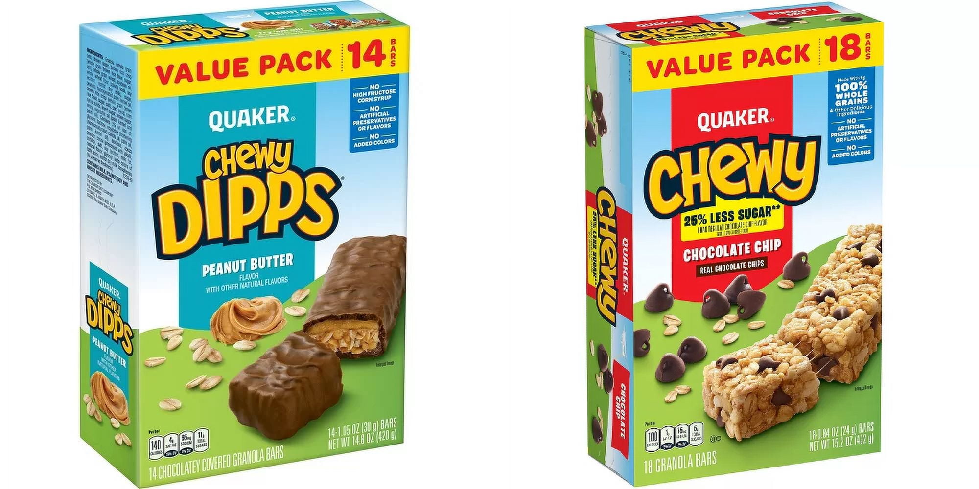 Quaker Chewy Dipps Peanut Butter Granola Bars - 14.8oz/14ct & Quaker ...