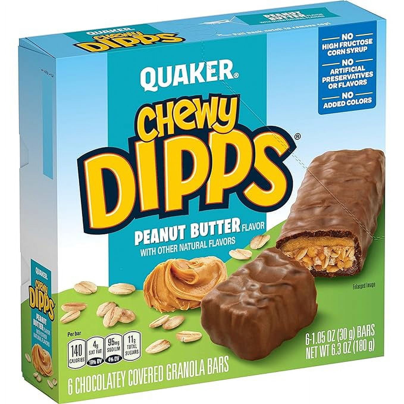 Quaker Chewy Granola Bar Dipps Peanut Butter, 1.05 Oz, 6 Ct - Walmart ...