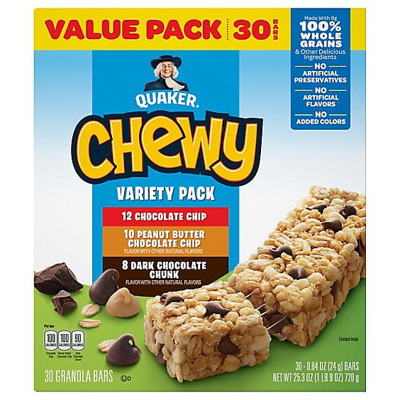 Quaker Chewy Granola Bars Variety 30ct - 25.3 OZ - Walmart.com