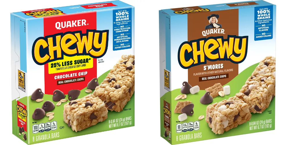 Quaker Chewy Low Sugar Chocolate Chip Granola Bars - 6.7oz/8ct & Quaker ...
