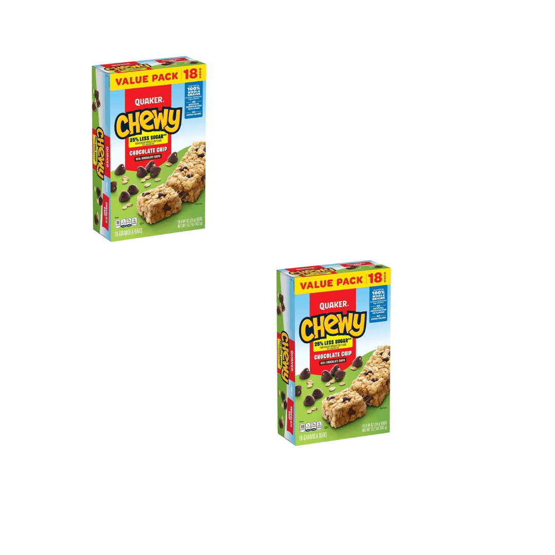 Quaker Chewy Reduced Sugar Chocolate Chip Granola Bars - 15.2oz/18ct ...