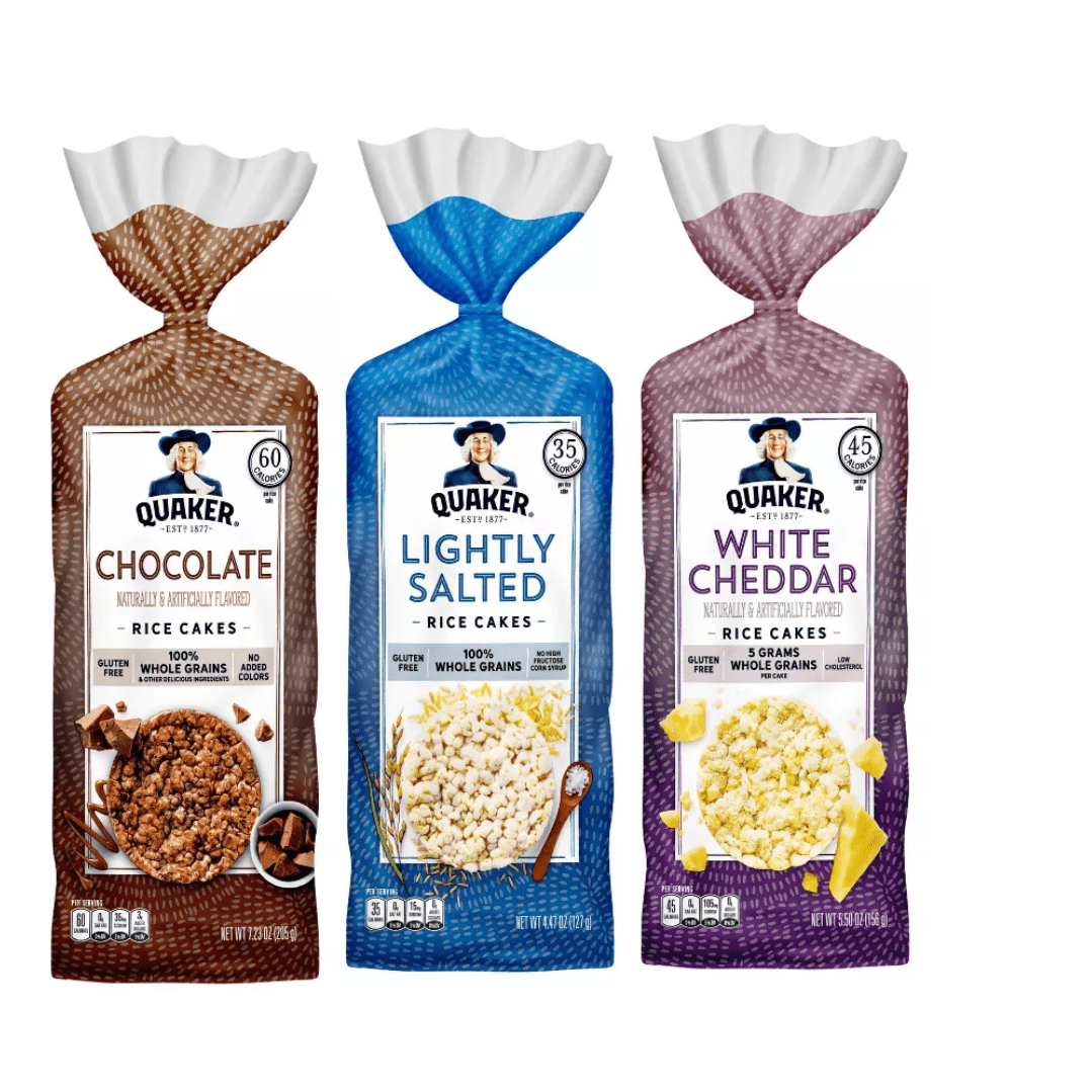 Quaker Chocolate Crunch Large Rice Cakes (7.23oz) + Quaker Lightly ...