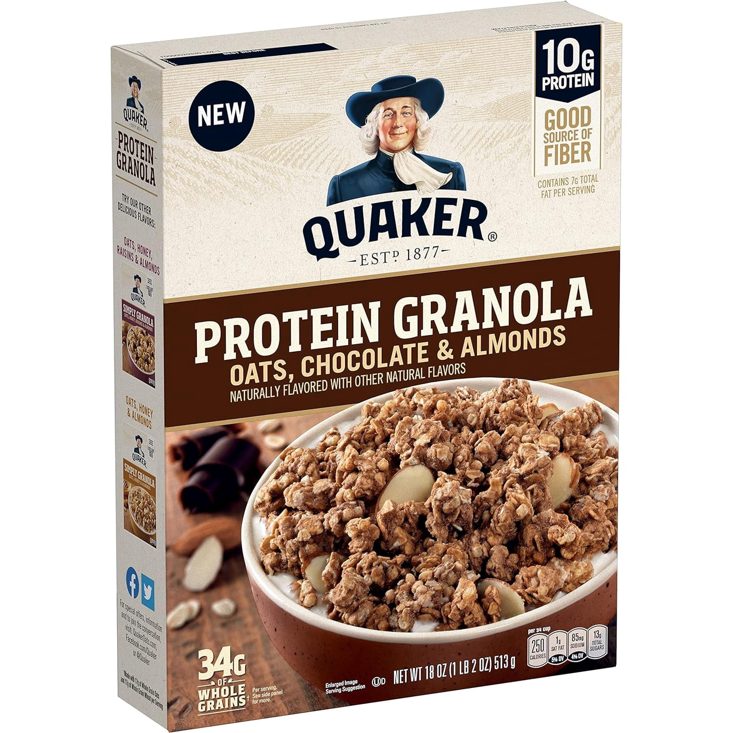 Quaker Chocolate Protein Granola, 18 Oz - Walmart.com