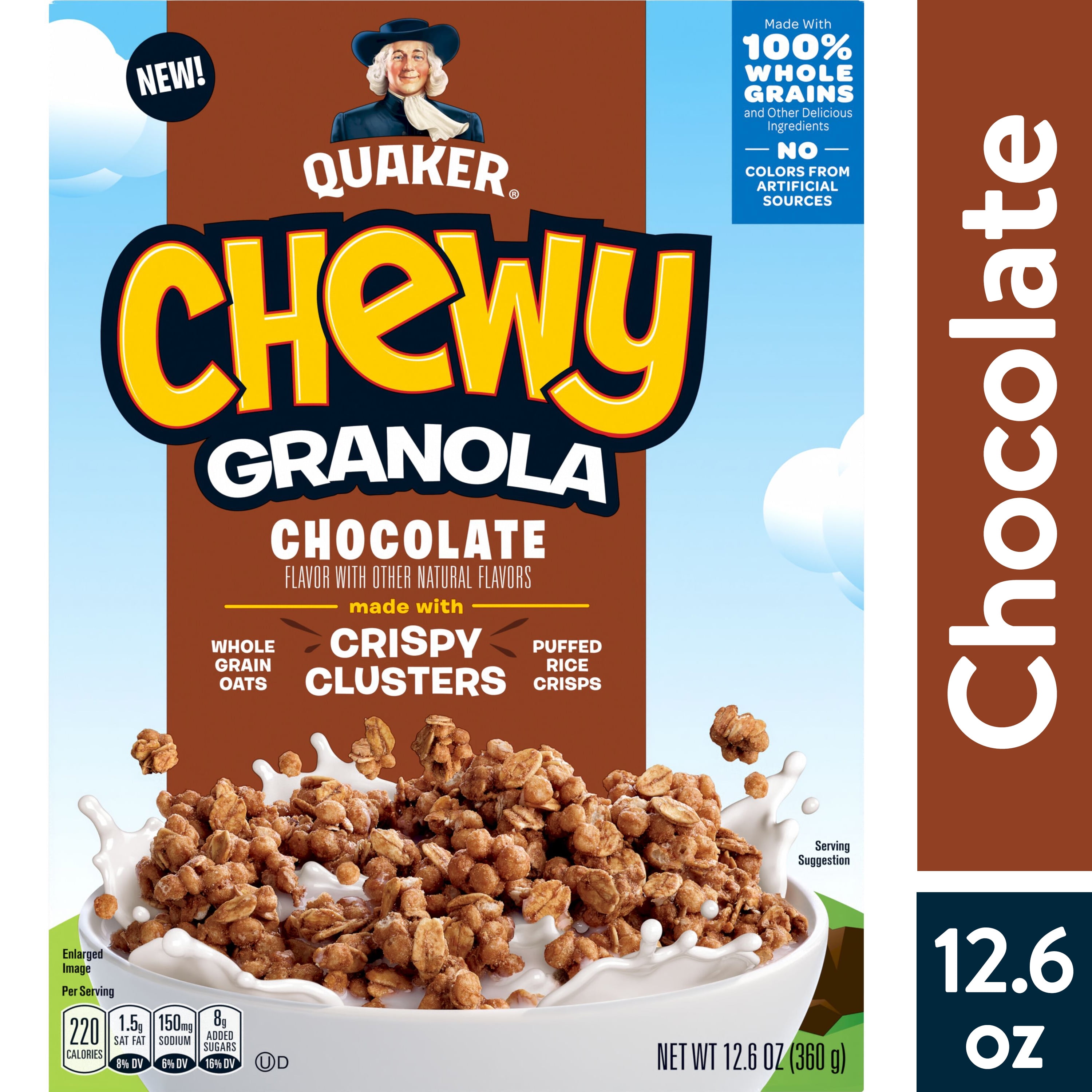 Quaker Chocolate flavored Chewy Granola, 12.6 oz Box - Walmart.com