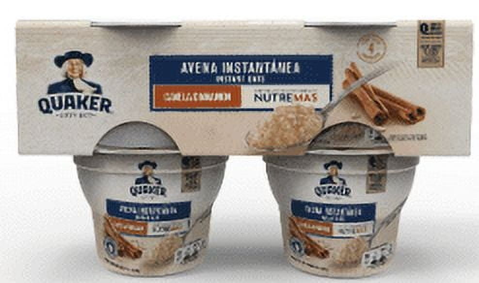 Quaker Instant Oatmeal Express Cups Cinnamon Flavored 4pk Individual ...