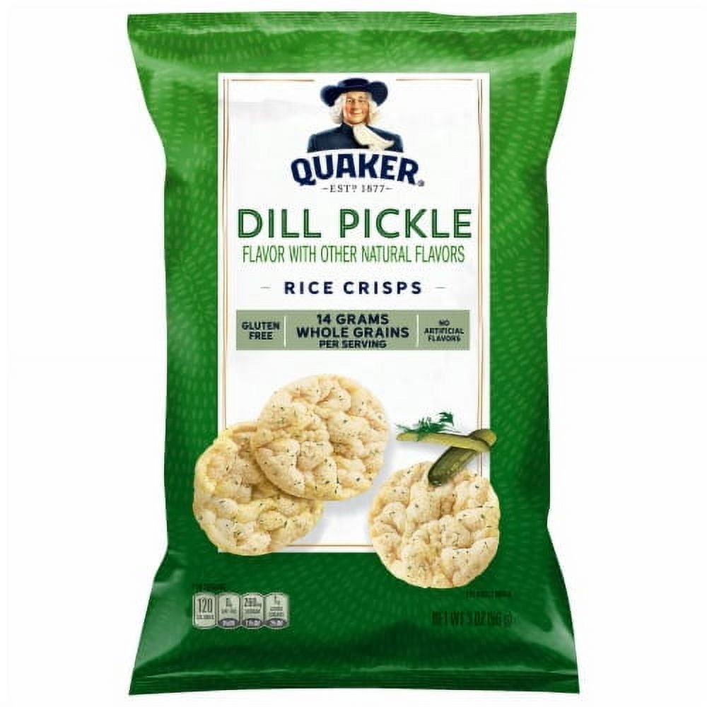 Quaker Dill Pickle Rice Crisps, 3 oz, Whole Grain Brown Rice, Gluten ...