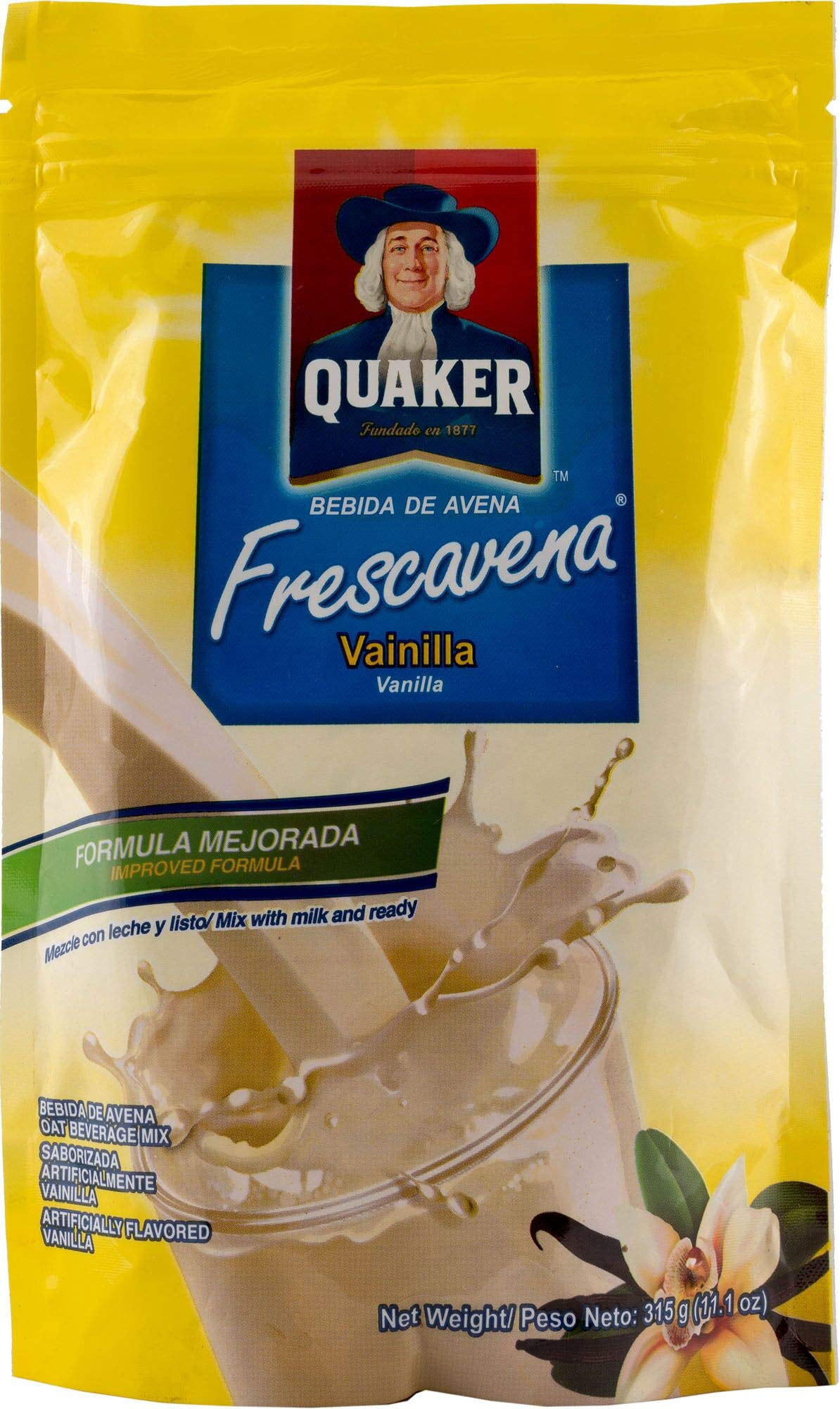 Quaker FrescAvena Vanilla Flavor Oat Beverage Mix, 11.1-Ounce Package ...