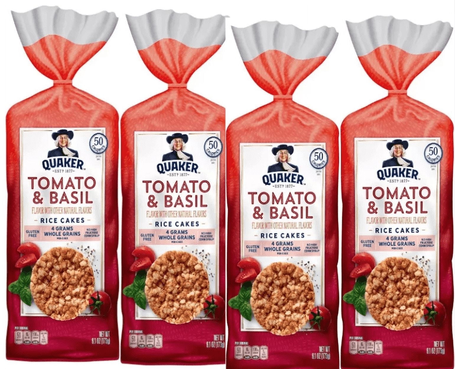 Quaker Garden Tomato & Basil Rice Cakes - 6.1oz PACK OF 4 - Walmart.com