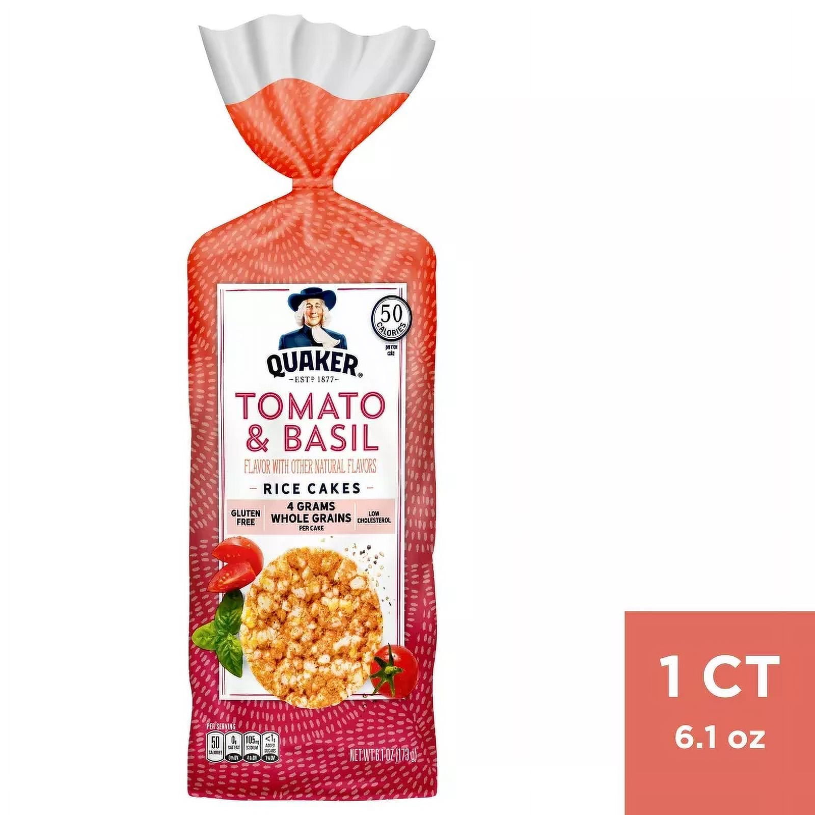 Quaker Garden Tomato Basil Gluten Free Large Rice Cakes - 6.1oz ...