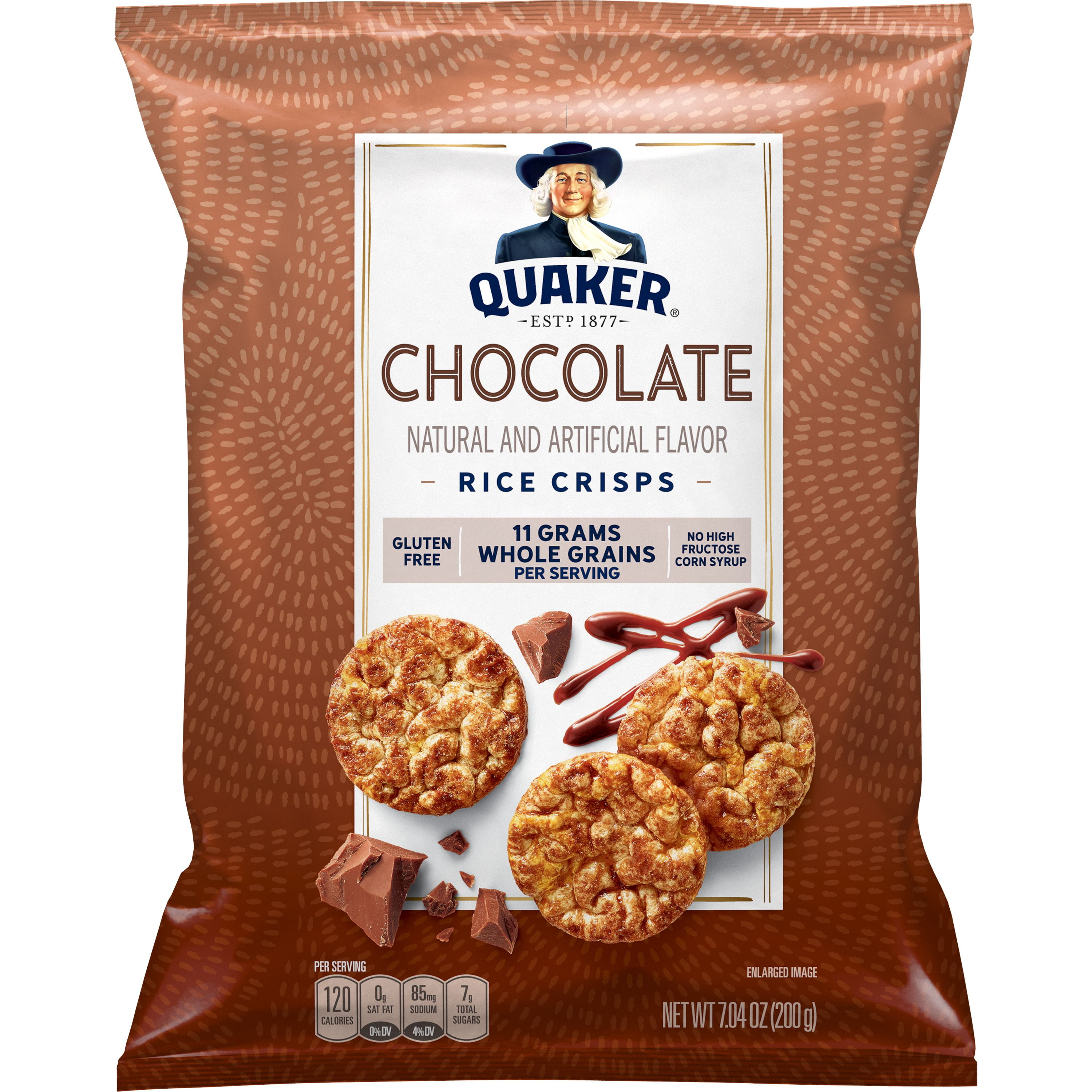 Quaker Gluten-Free Popped Chocolate Rice Crisps, 7.04 oz - Walmart.com