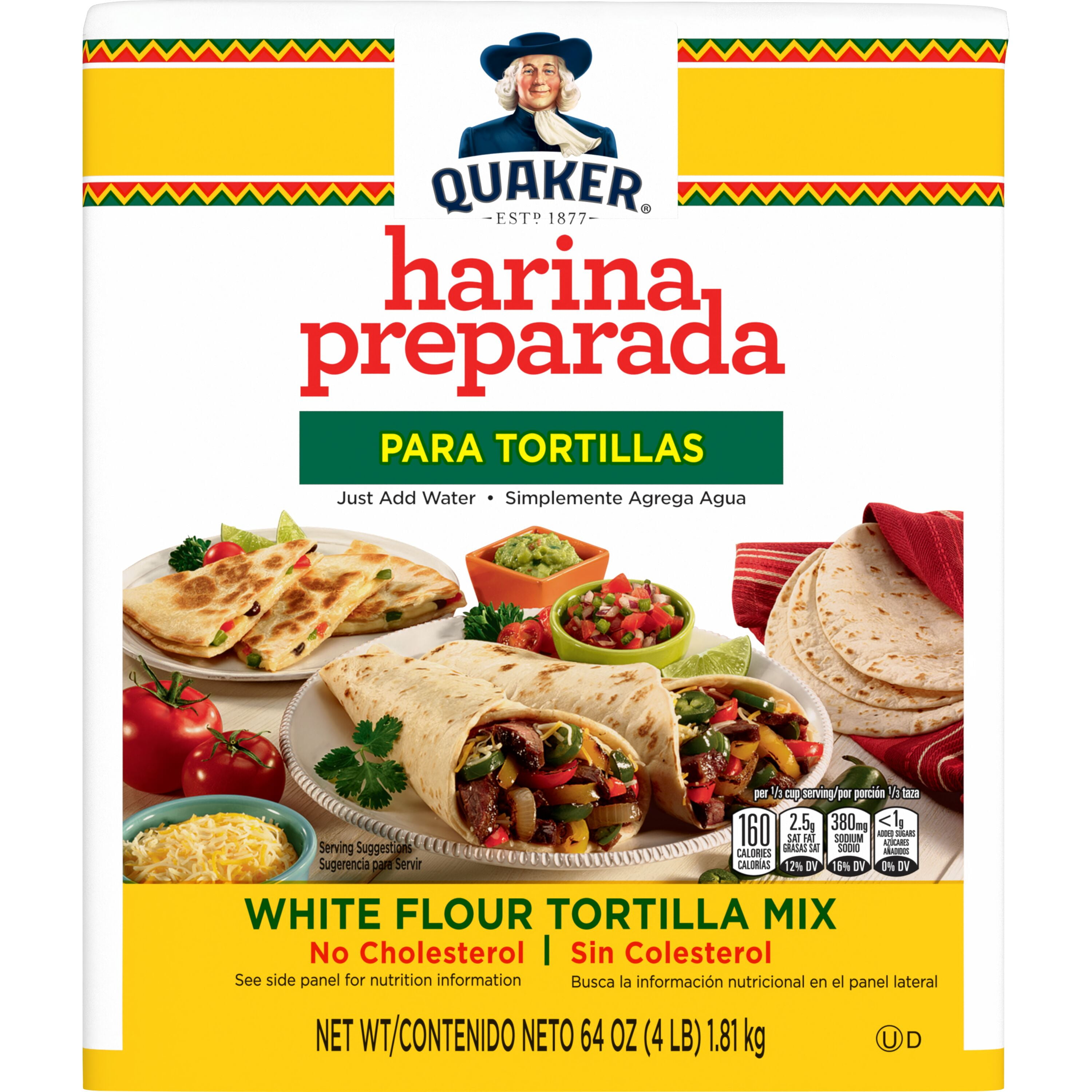 Brandclub - Quaker Harina Preparada White Flour Tortilla Mix 4 Pound ...