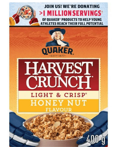 Quaker Harvest Crunch Light & Crisp Honey & Nut Flavor Granola, 400g ...