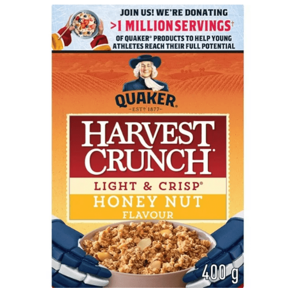 Quaker Harvest Crunch Light & Crisp Honey & Nut Flavor Granola, 400g ...