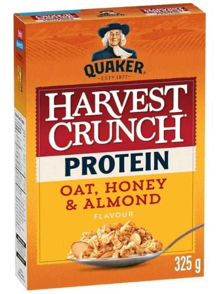 Quaker Harvest Crunch Protein Oat, Honey and Almond Cereal, 325g ...