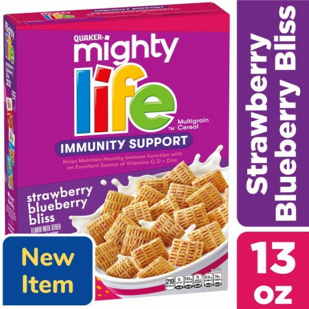 Quaker Immunity Support Strawberry Blueberry Bliss Mighty Life Cereal ...